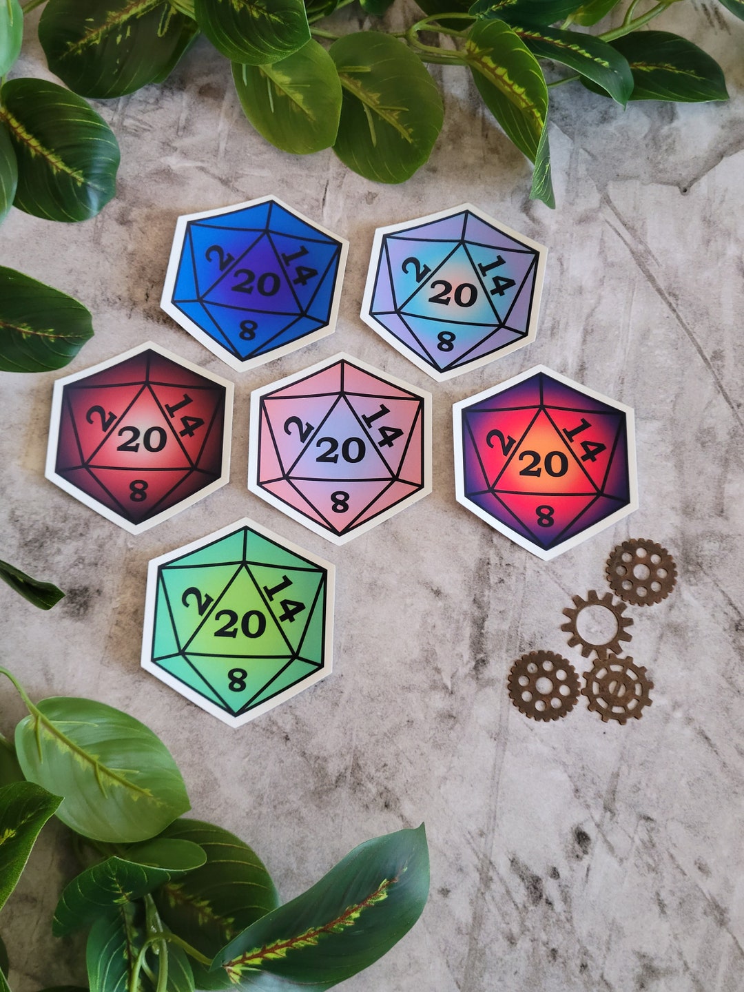 Sticker: Numbered D20 Gradient - Etsy
