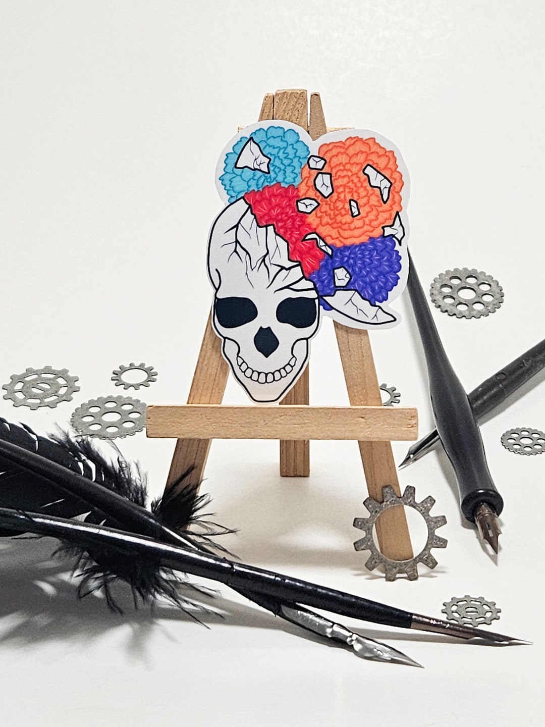 Sticker: Exploding Skull Flowers, Skulls, Flowers, Flower Skulls ...