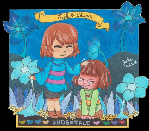 Sticker UNDERTALE Frisk & Chara | Etsy