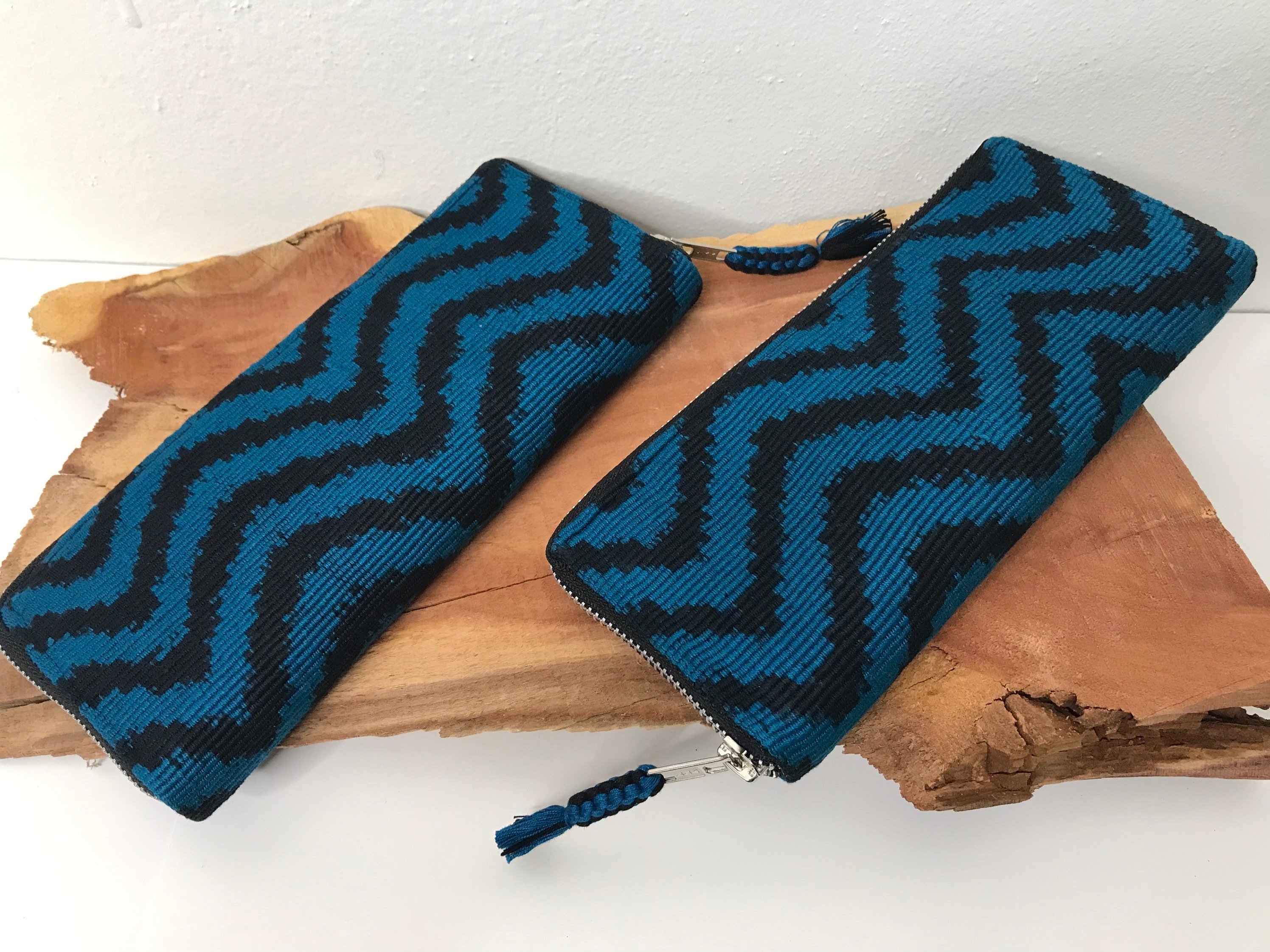 Woven & Leather Card Holder Wallet - Handmade Wallet - Card Wallet ...