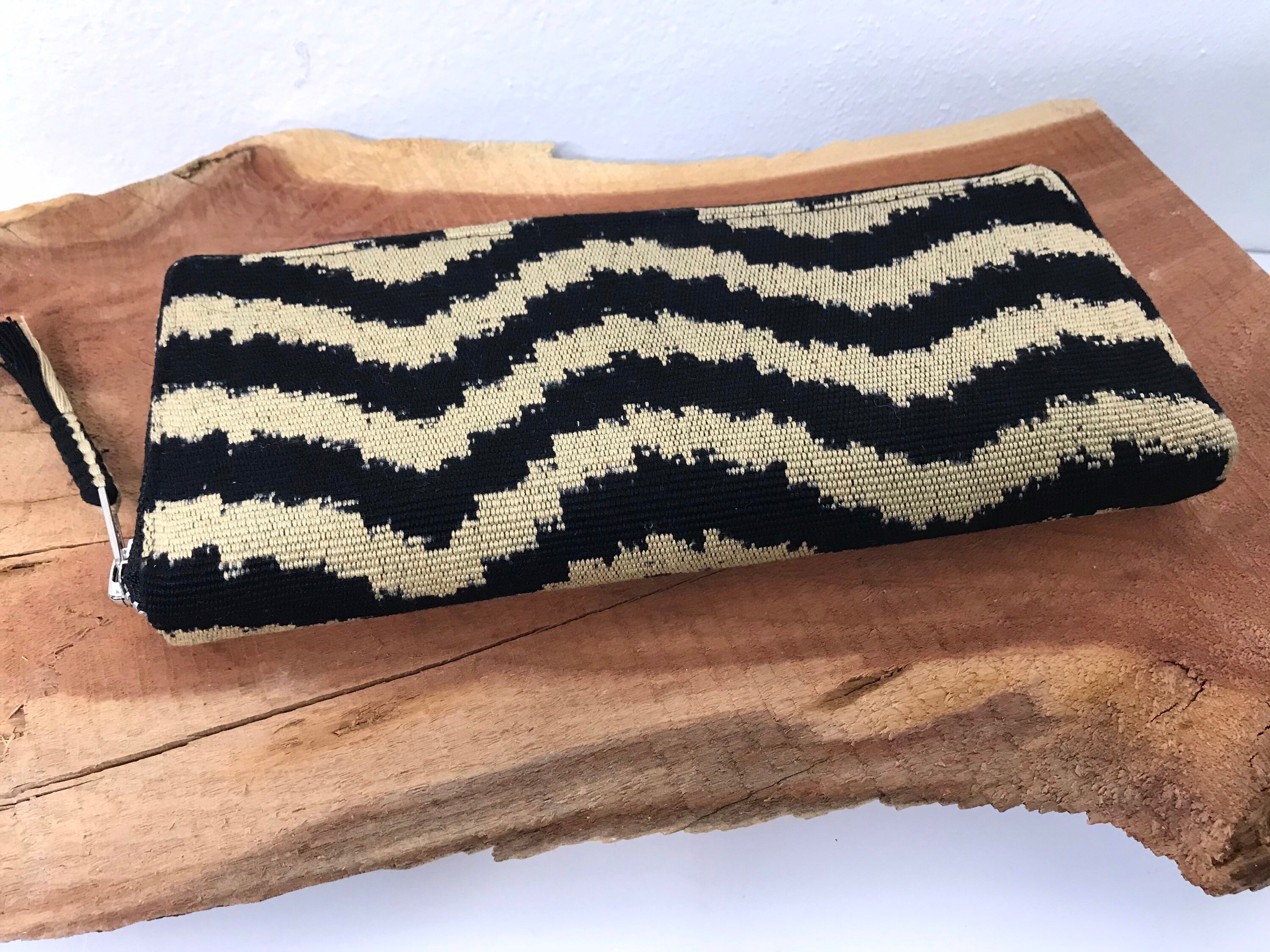 Woven & Leather Card Holder Wallet - Handmade Wallet - Card Wallet ...