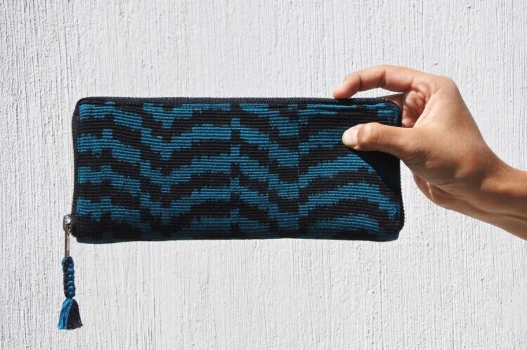 Woven & Leather Card Holder Wallet - Handmade Wallet - Card Wallet ...