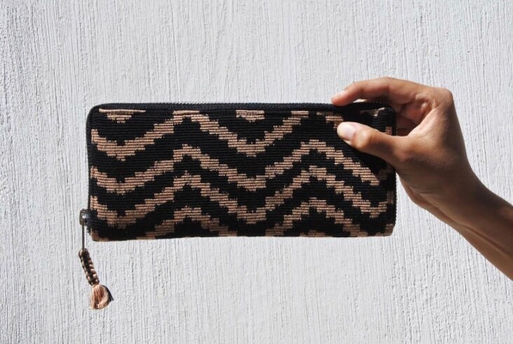 Woven & Leather Card Holder Wallet - Handmade Wallet - Card Wallet ...