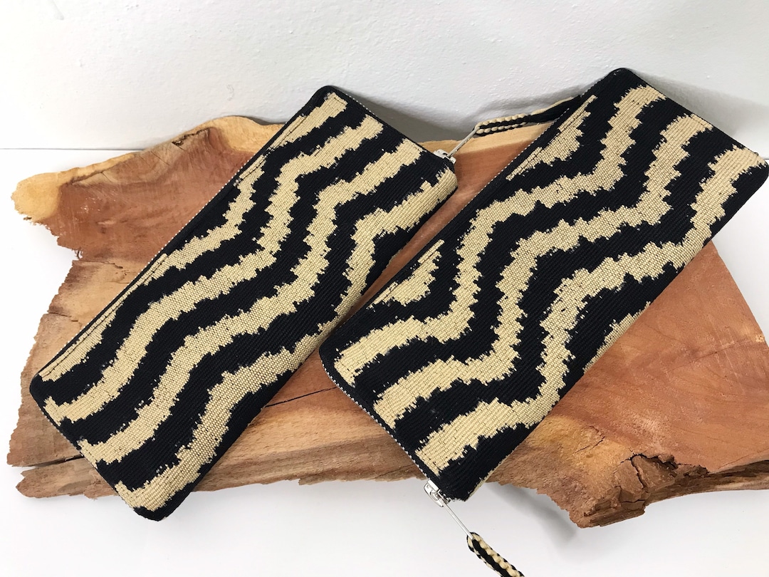Woven & Leather Card Holder Wallet - Handmade Wallet - Card Wallet ...
