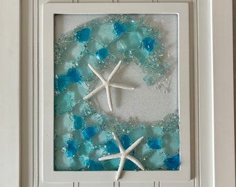 Beach Glass/sea Glass Beach Window, Resin Art, Seashell Art, Coastal ...