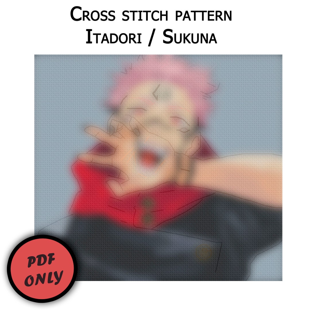 Cross Stitch Pattern Itadori JJK Animation Tattoo Cool PDF - Etsy