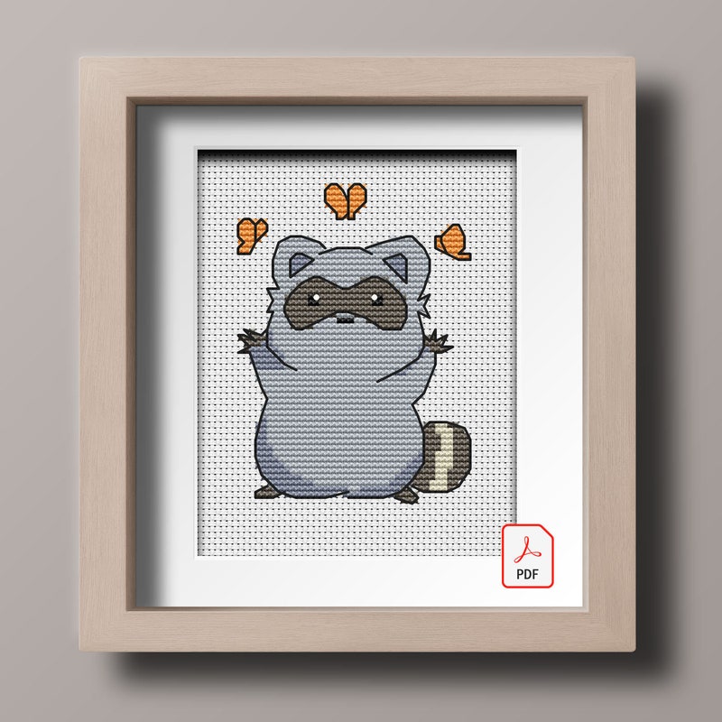 Raccoon Cross Stitch - Etsy