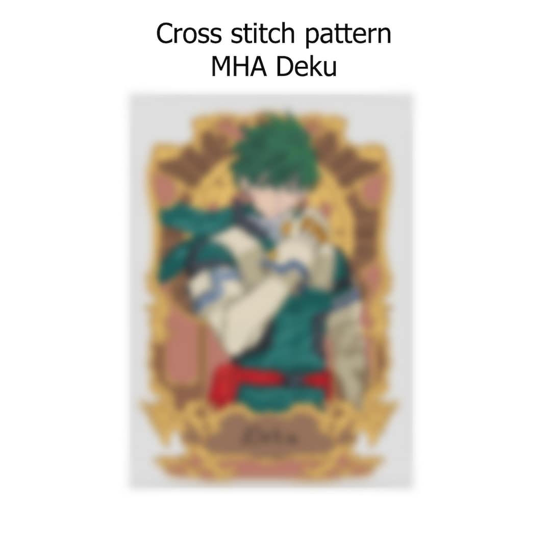 Cross Stitch Pattern Superhero Green Deku Power Animation PDF - Etsy
