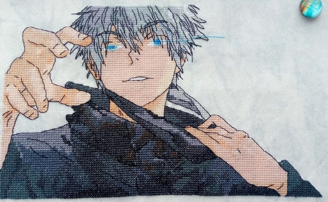 Cross Stitch Pattern JJK Cool Blue Eyes Gojo PDF - Etsy