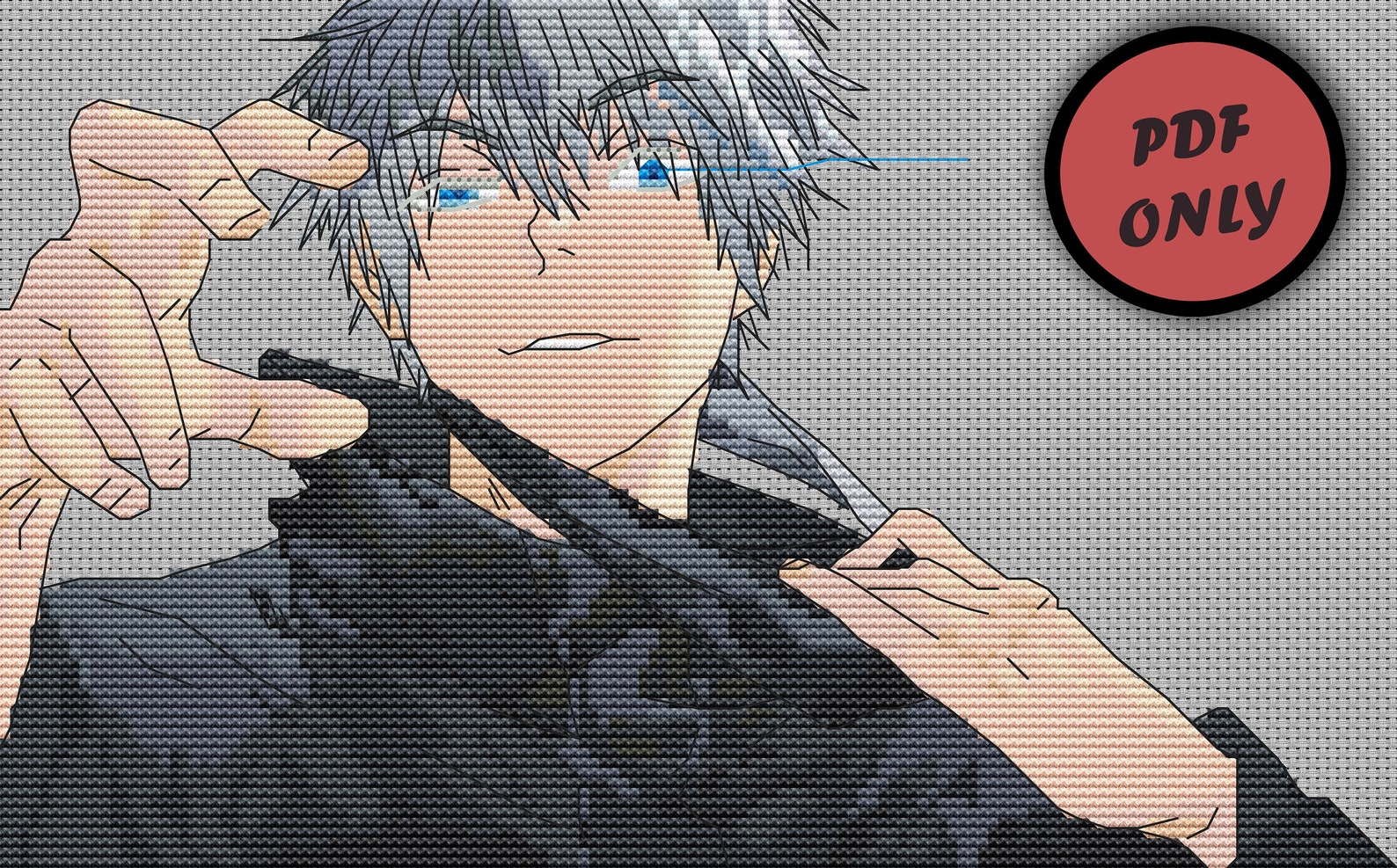 Gojo Satoru Jujutsu Kaisen Anime Cross Stitch Pattern Etsy Canada The Best Porn Website