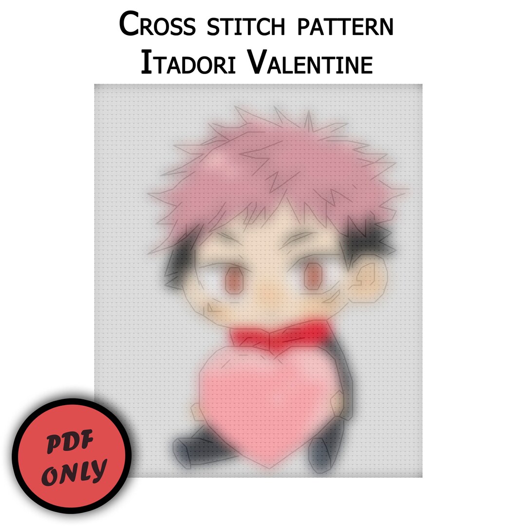 Cross Stitch Pattern JJK Valentine Heart Love Present PDF - Etsy