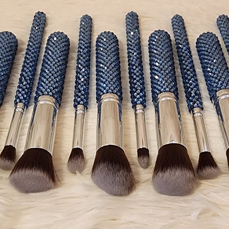 Rhinestone Makeup Brushes - Etsy