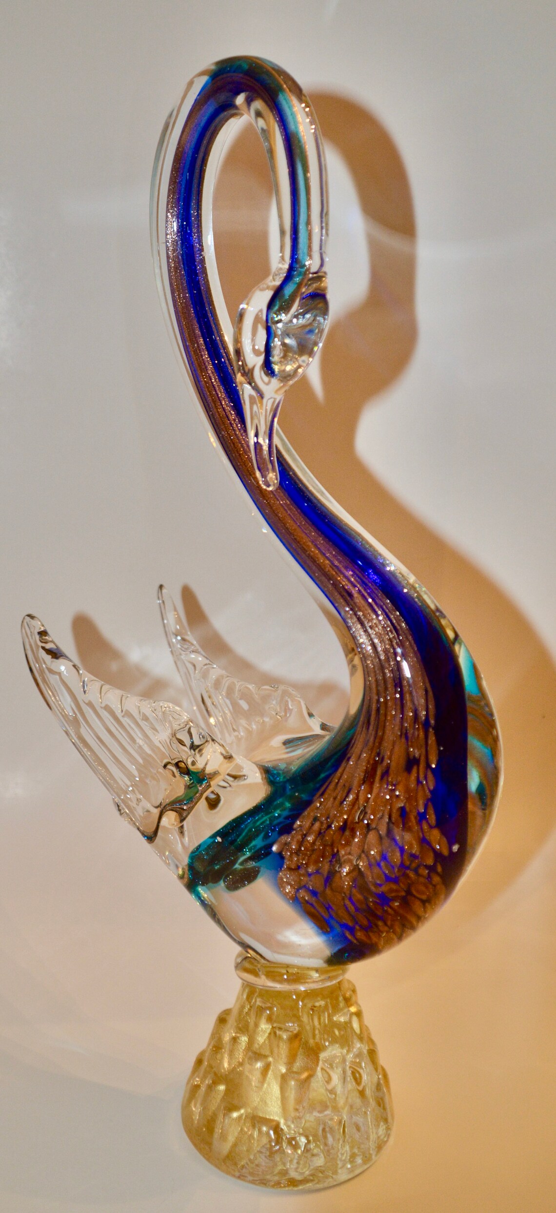Vintage Murano Glass Swan - Blue Rare - Etsy