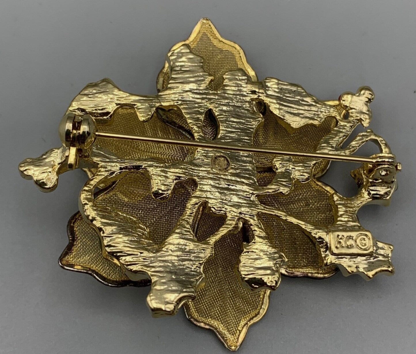 Vintage Vintage Signed KC Kenneth Cole Gold Tone Mesh Christmas ...