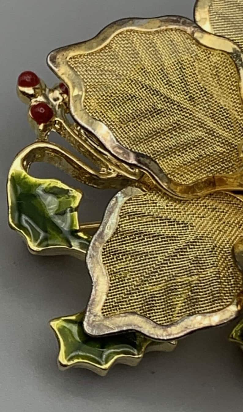 Vintage Vintage Signed KC Kenneth Cole Gold Tone Mesh Christmas ...