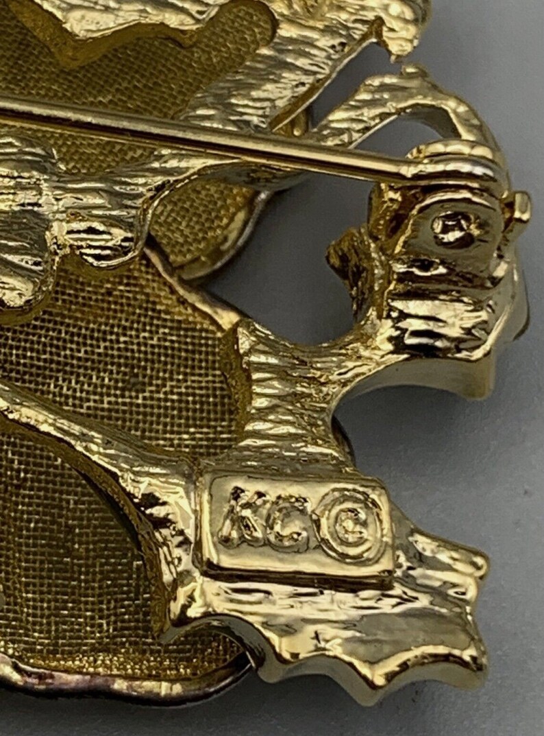 Vintage Vintage Signed KC Kenneth Cole Gold Tone Mesh Christmas ...