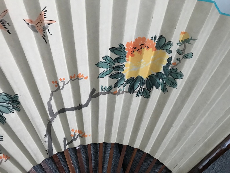 Hand-painted Large Fan. - Etsy