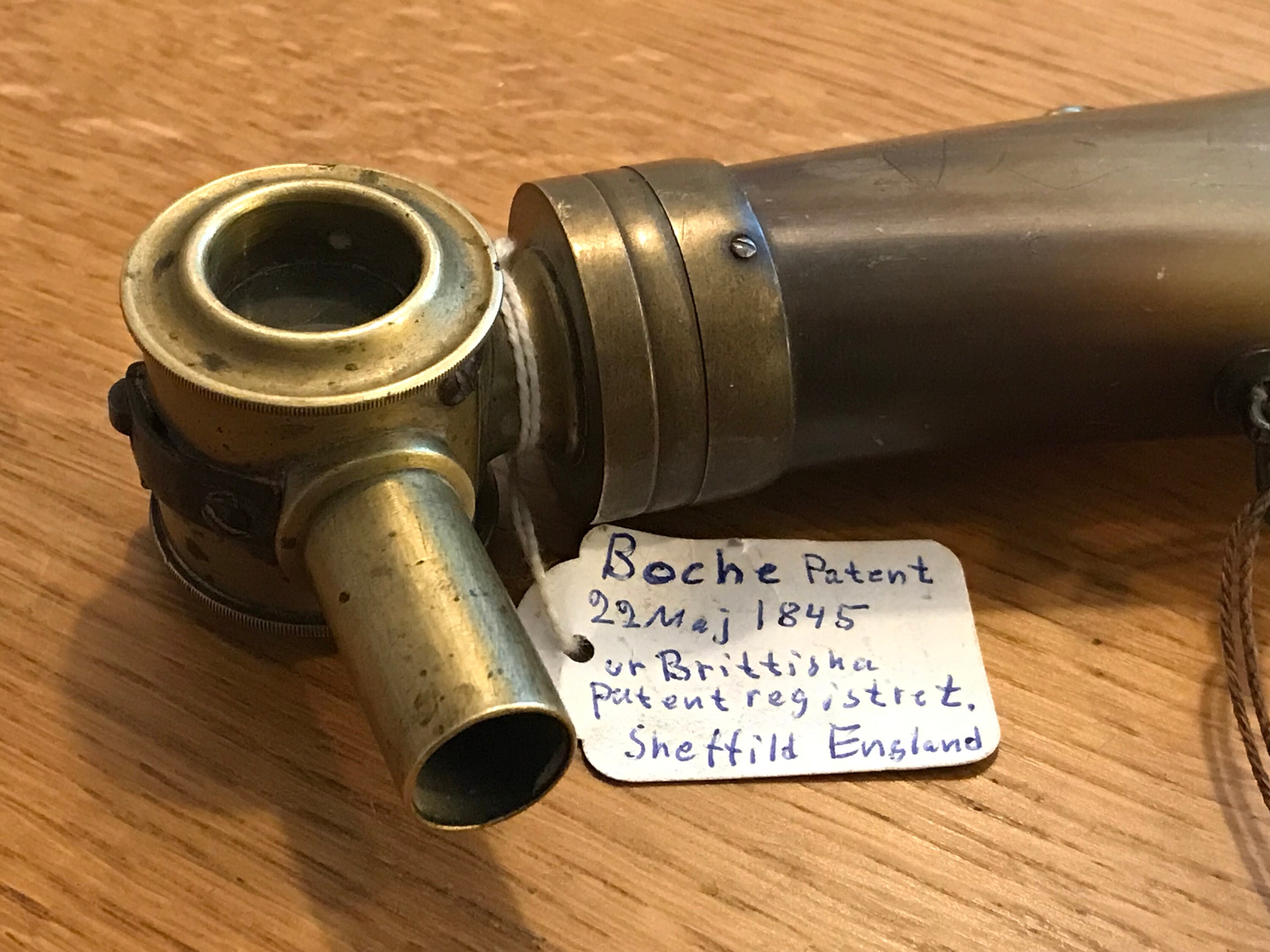 A Very Nice Antique 19t Century Horn Powder Flask With a Boché Patent ...