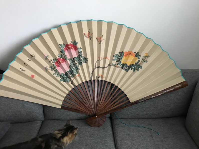Hand-painted Large Fan. - Etsy