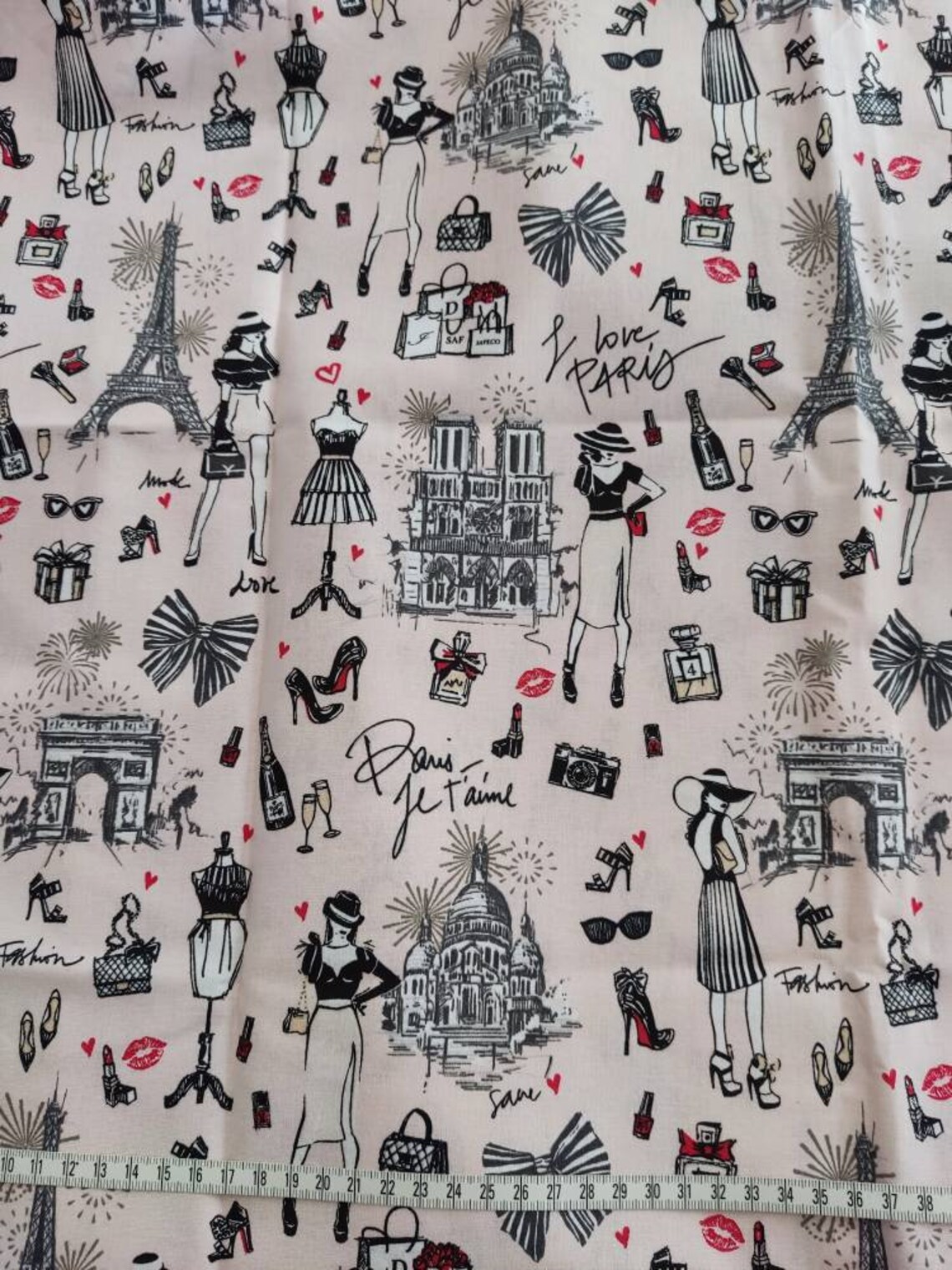 Tissus PARIS : Parisienne Monuments Parfum Cadeaux Bijoux - Etsy France