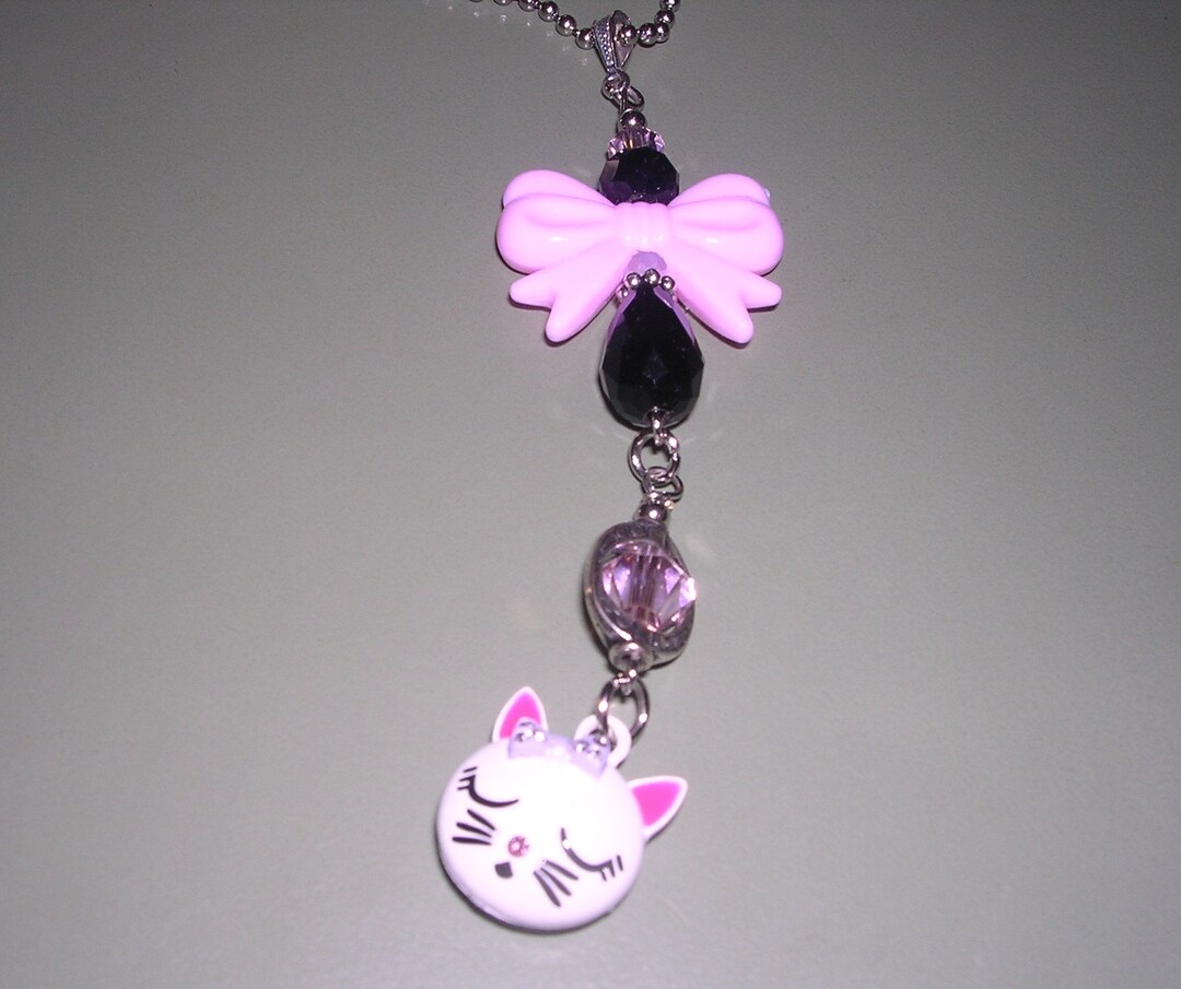 Pink Cat Rear View Mirror Charm - Etsy