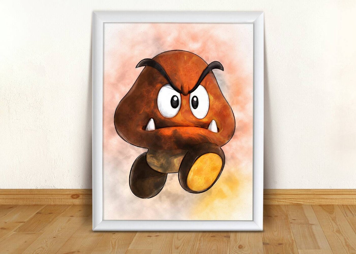 Gumba Super Mario and other characters prints Kids room | Etsy