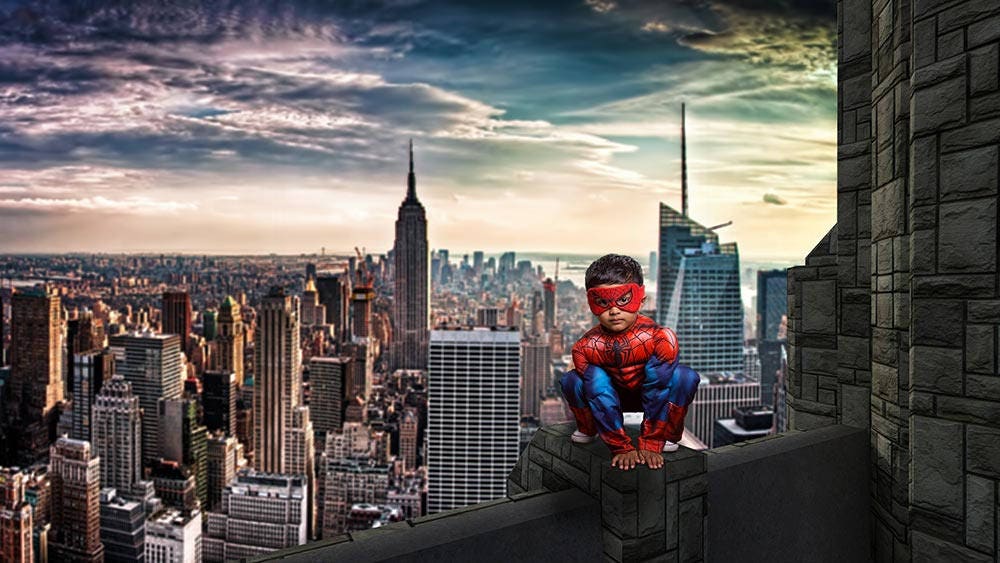 Superhero City Backdrop