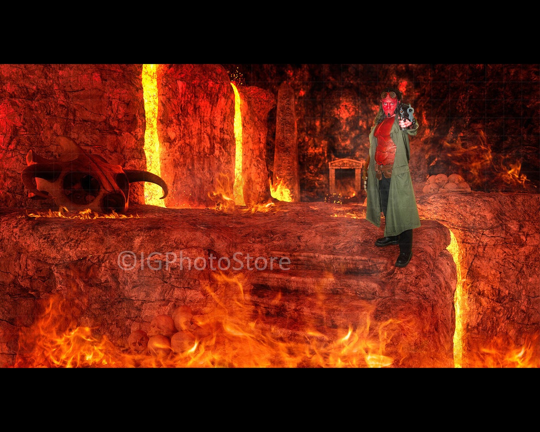 Hellscape Digital Backdrop for Cosplay Composite Photography, Burning ...