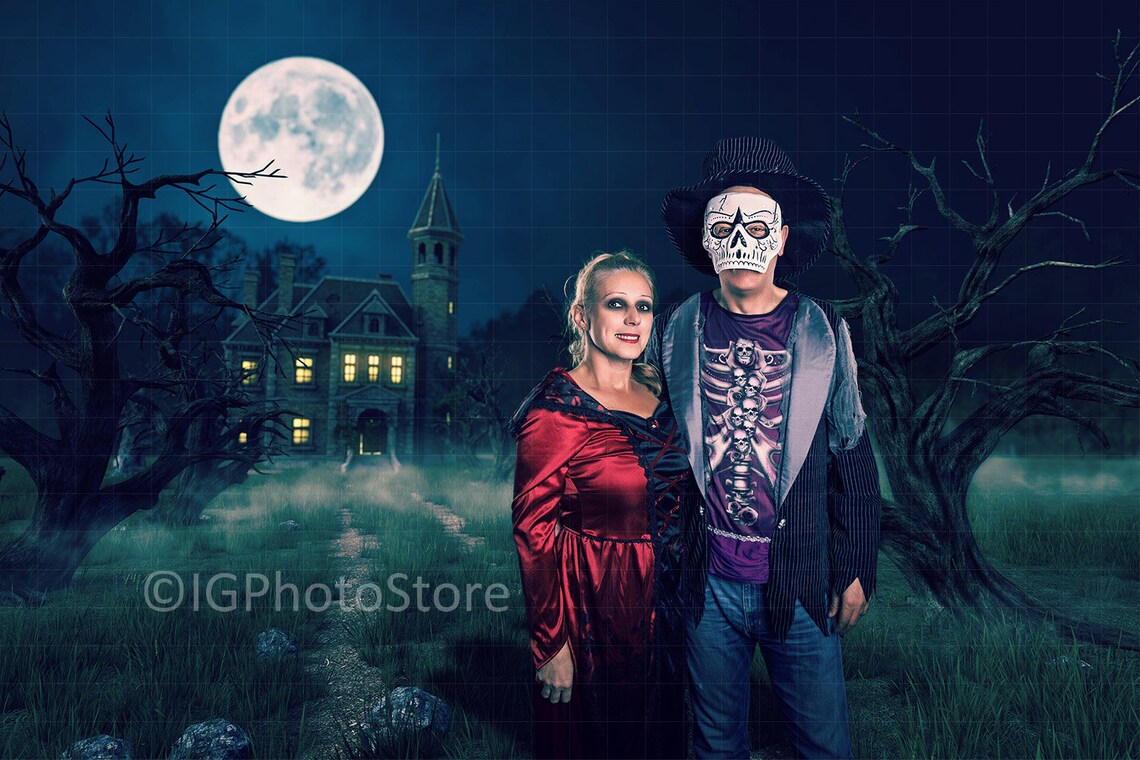 Halloween Digital Background Bundle Digital Backdrop Set | Etsy