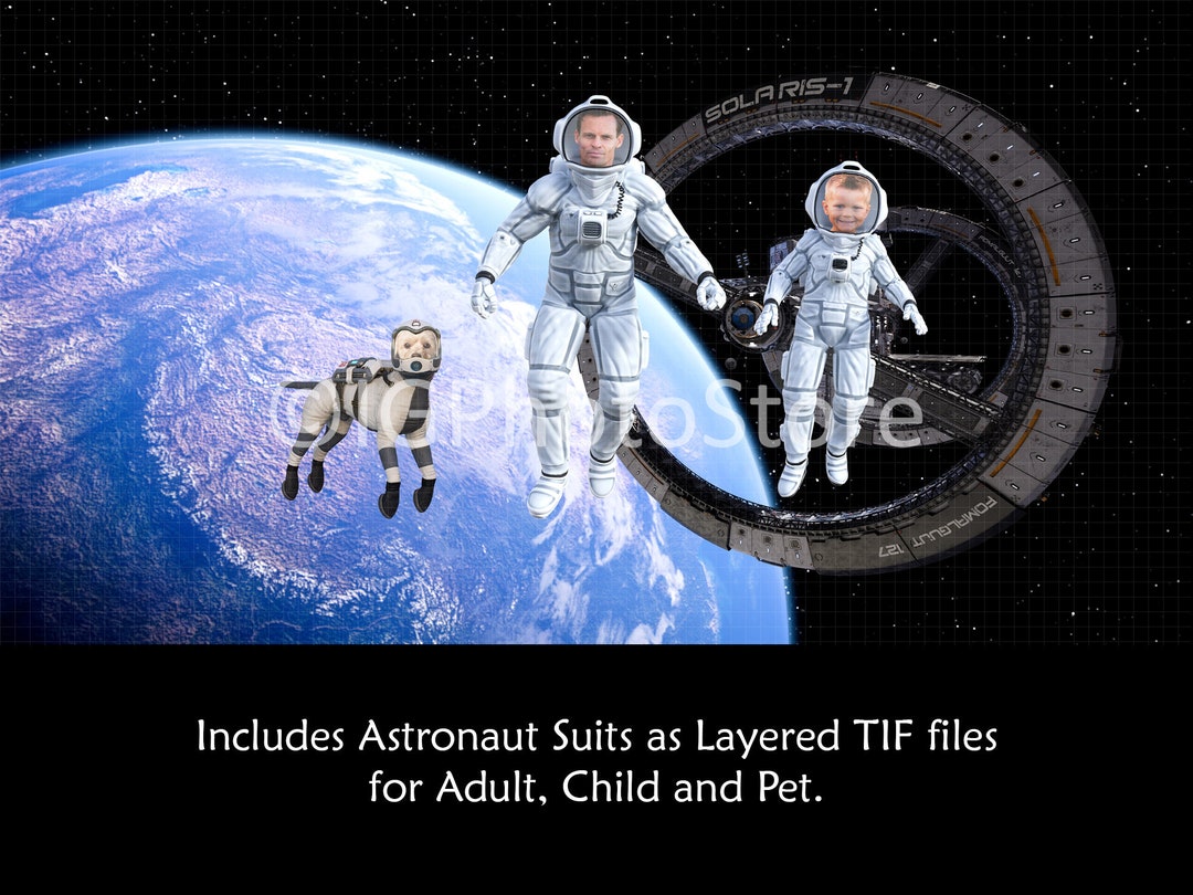 Astronaut in Space Digital Backdrop, Astronaut Suit for Adult, Child ...