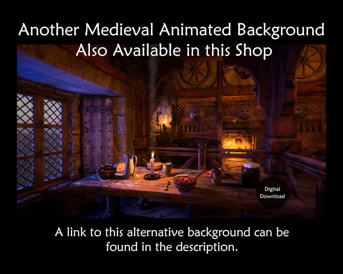 Animated Medieval Tavern Background, Streaming Backdrop (digital ...