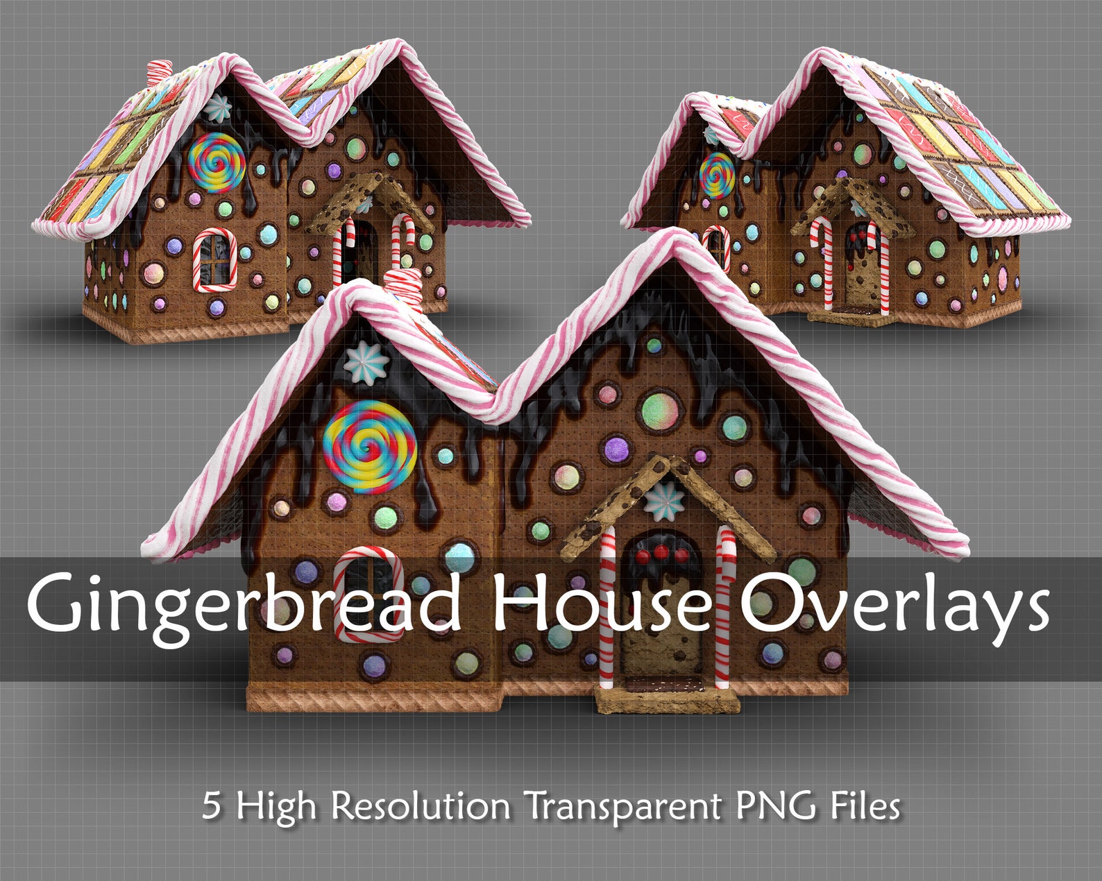 Gingerbread House Digital Overlays Fairytale Cottage PNG - Etsy