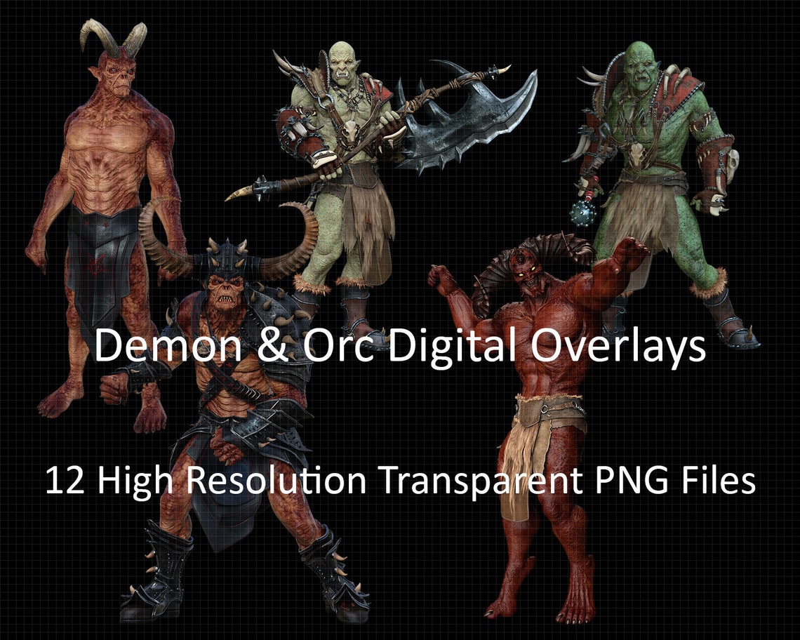 Monster Digital Overlays Demon Overlay Orc Overlay | Etsy UK