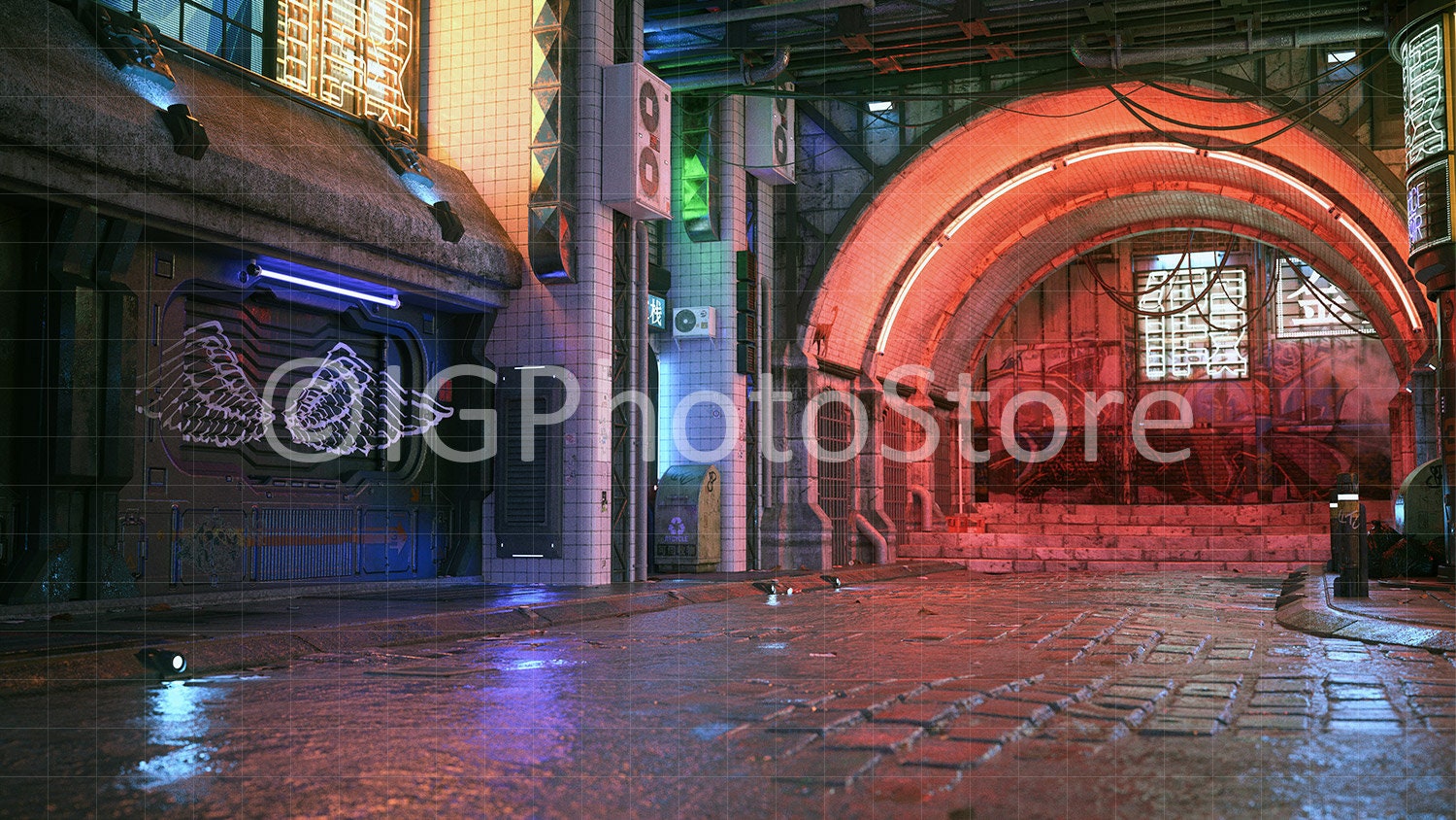 5 Cyberpunk City Digital Backdrops Grungy Urban Street at - Etsy UK