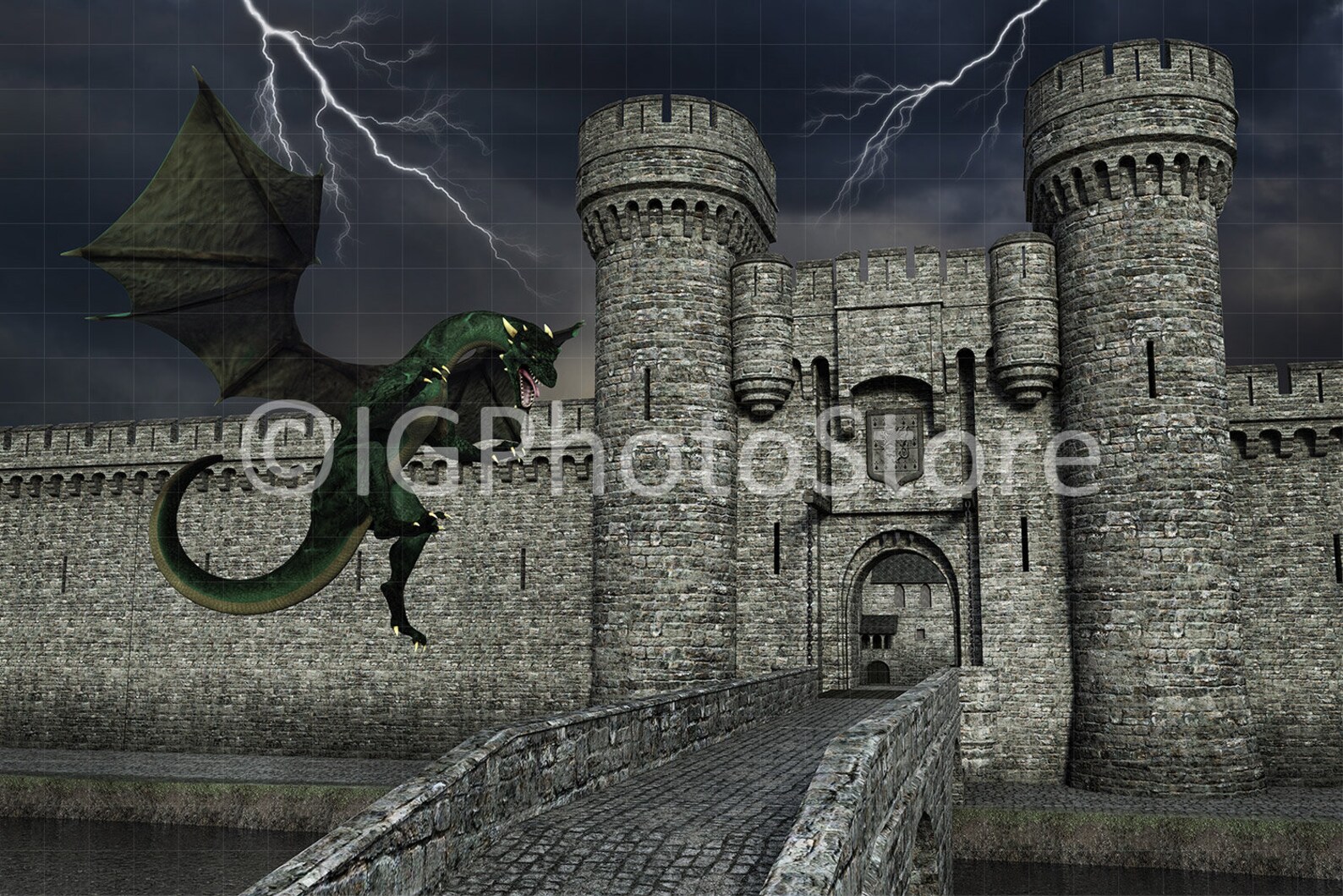 Dragon Digital Backdrop Fantasy Castle Background Dragon | Etsy