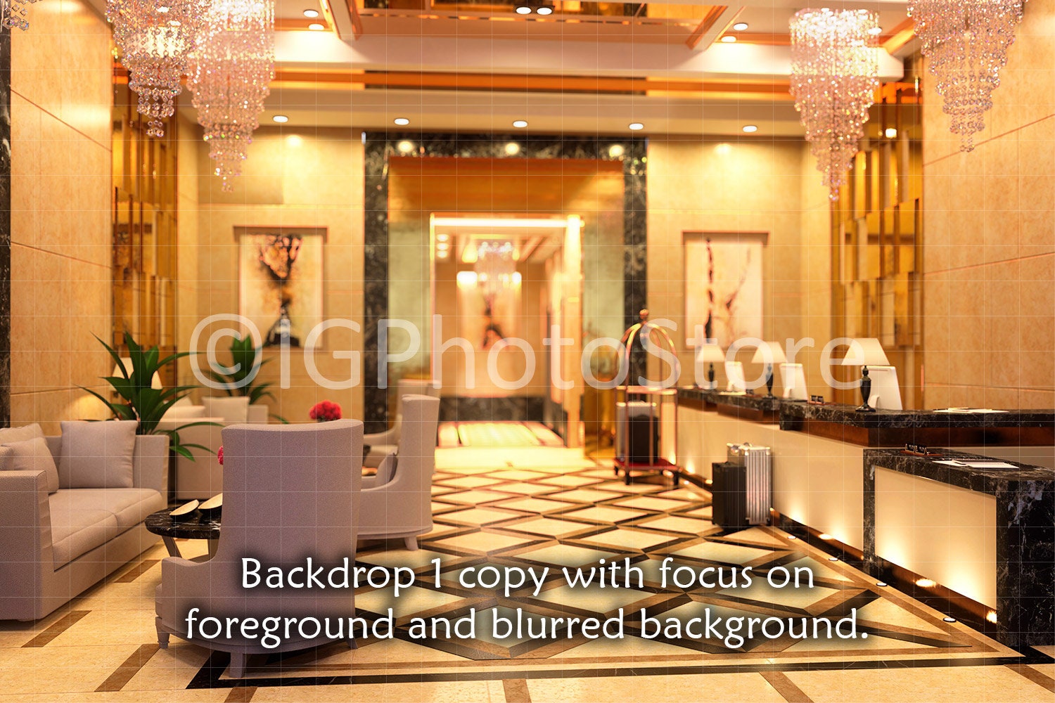 2 Hotel Lobby Digital Backdrops Fancy City Hotel Lobby - Etsy
