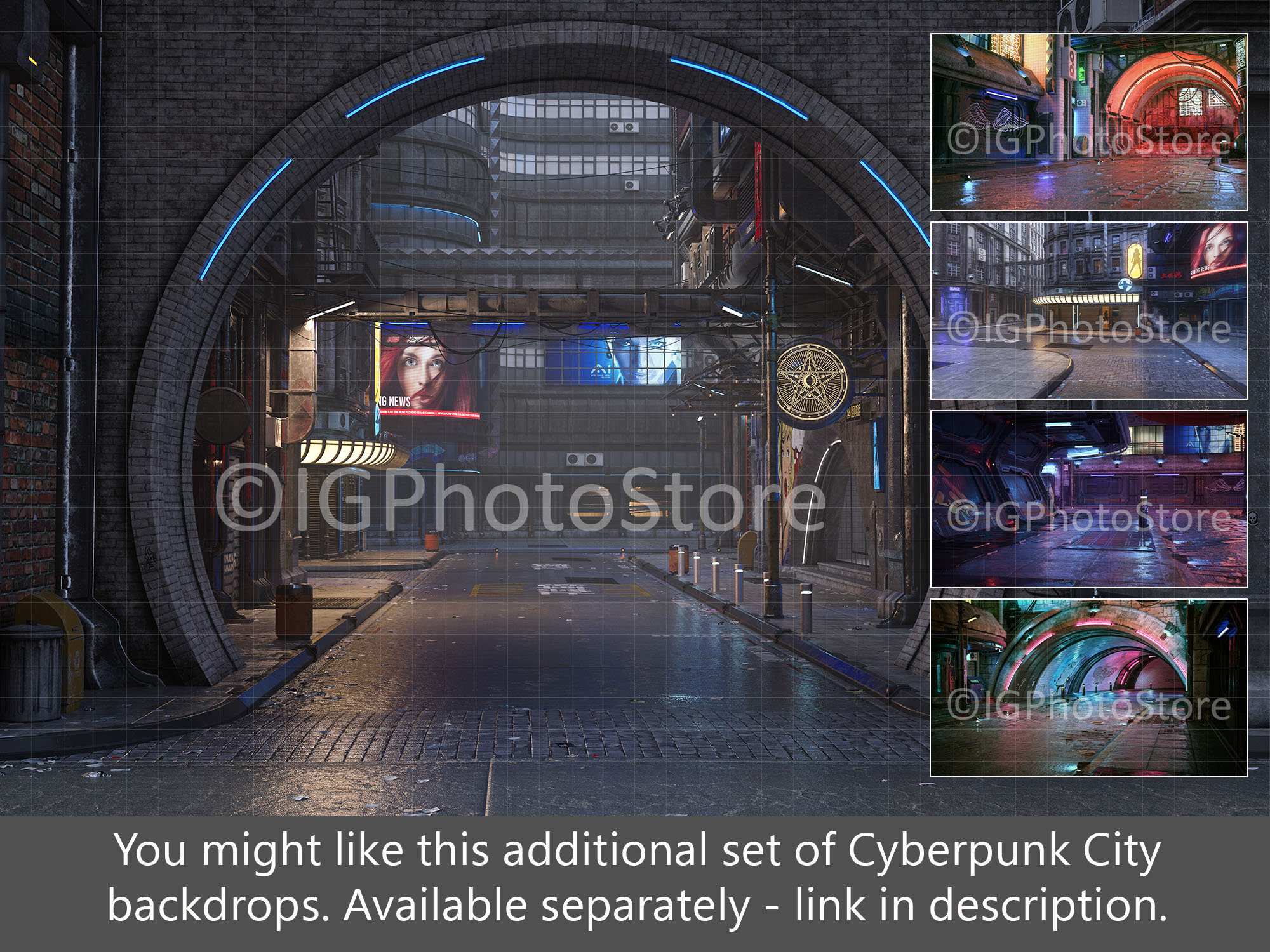 Cinematic Cyberpunk Digital Backdrops Grungy Dystopian City - Etsy