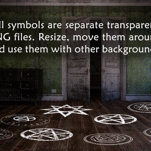 Magic Symbols Digital Backdrop & Overlays Bundle, Pentagram, Demon ...