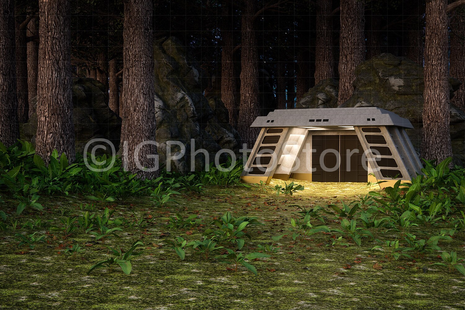 Star Base Bunker Digital Backdrop, Alien Wars, Sci-fi Cosplay Digital ...