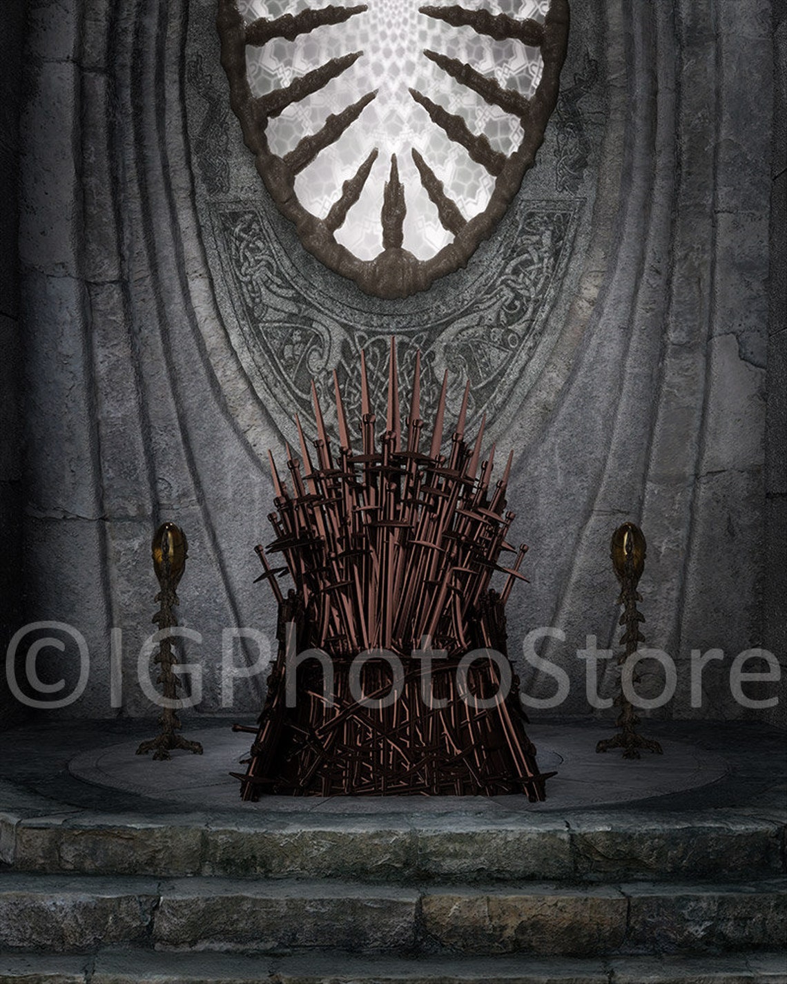 Iron Throne Digital Backdrop Medieval Fantasy Throne Room | Etsy