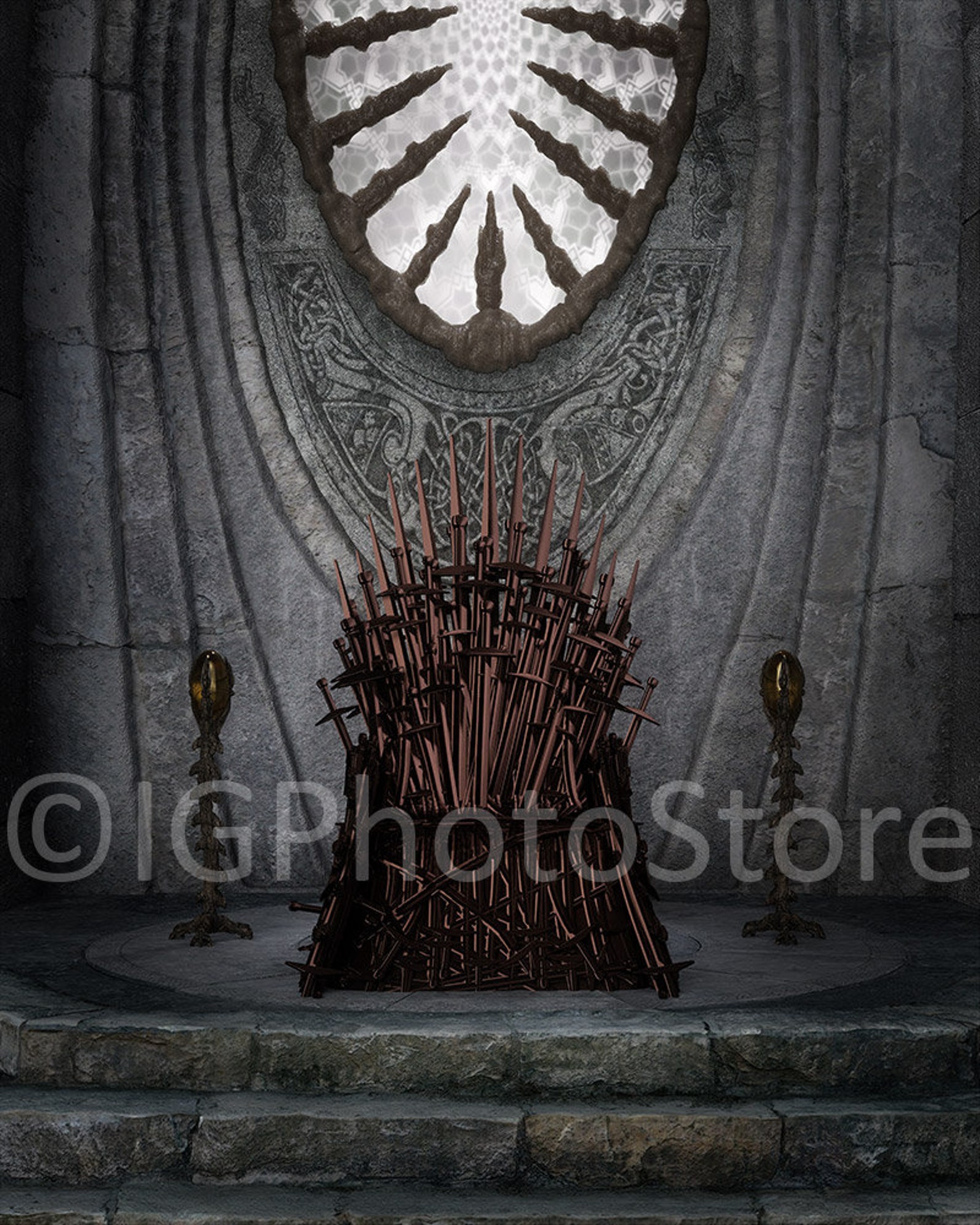Iron Throne Digital Backdrop Medieval Fantasy Throne Room | Etsy UK