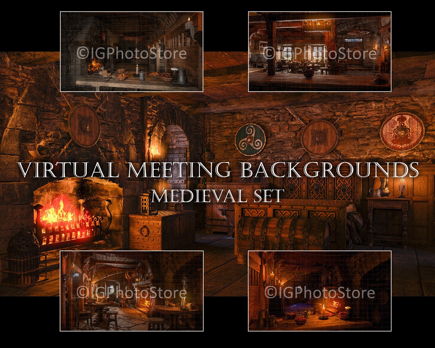 Virtual Meeting Backgrounds Medieval Inn Zoom Backdrops - Etsy