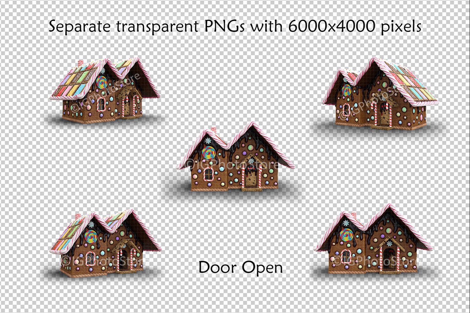 Gingerbread House Digital Overlays Fairytale Cottage PNG - Etsy