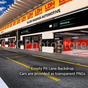 Racing Car Pit Lane Digital Backdrop Bundle, Motor Race Track, Grand ...