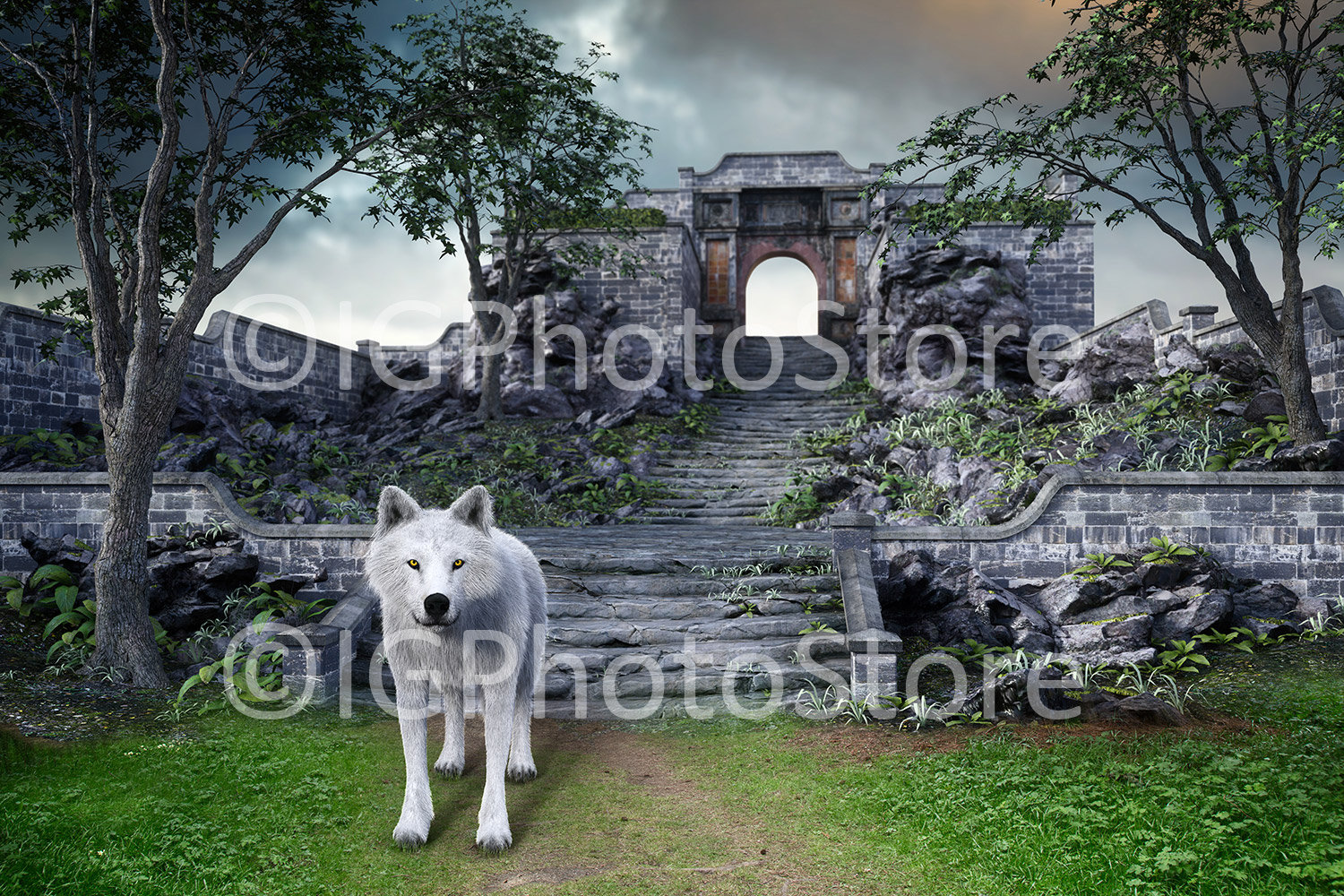 Wolf Digital Backdrop White Wolf Background Kit Wolf - Etsy