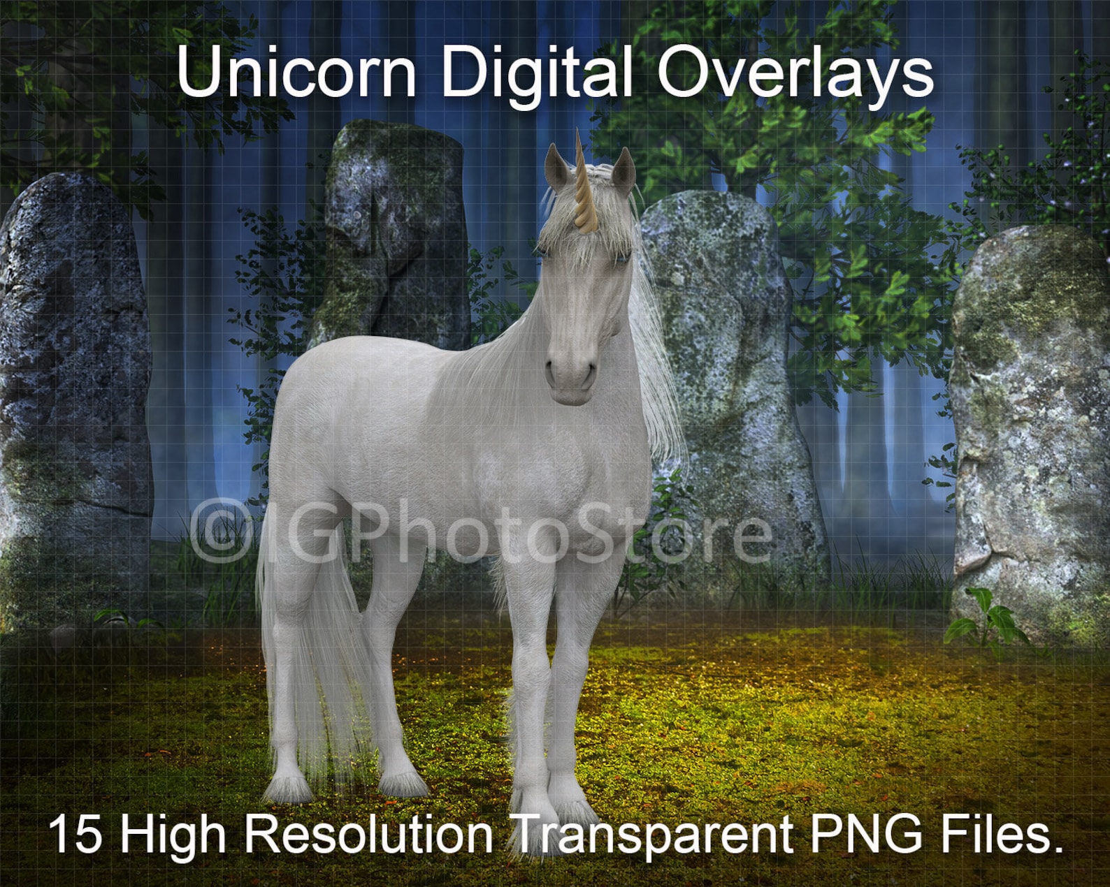 15 Digital Unicorn Overlays PNG Unicorns Photoshop Overlays | Etsy UK