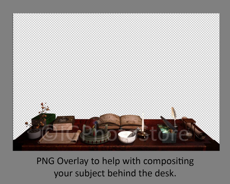 Wizard Office Digital Backdrop Wizard Desk With Phoenix and - Etsy