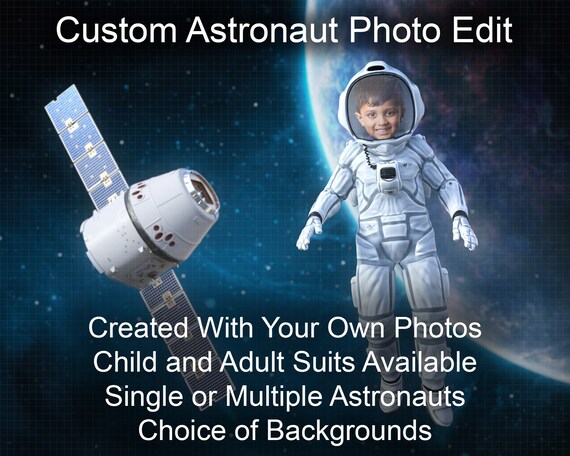 Custom Astronaut Photo Edit Personalized Spaceman Portrait | Etsy