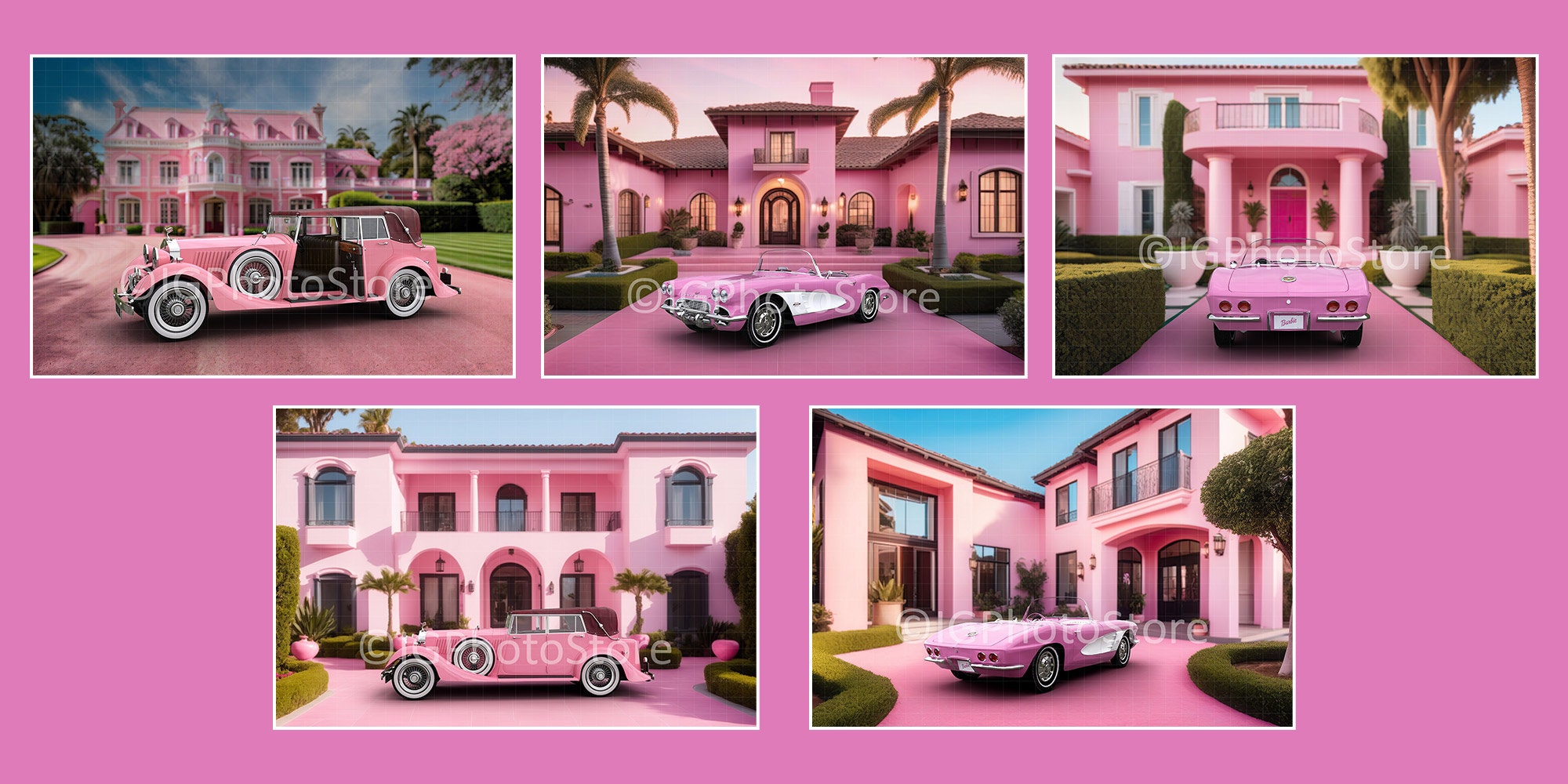 Pink Car Digital Backgrounds, Cosplay Photoshoot Backdrops (5 JPG) - Etsy