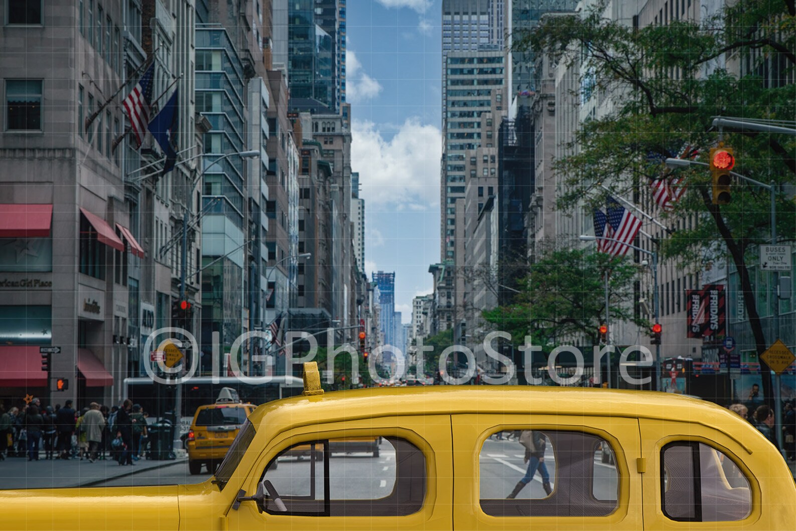 Superhero Digital Backdrop Yellow Taxi in New York City | Etsy